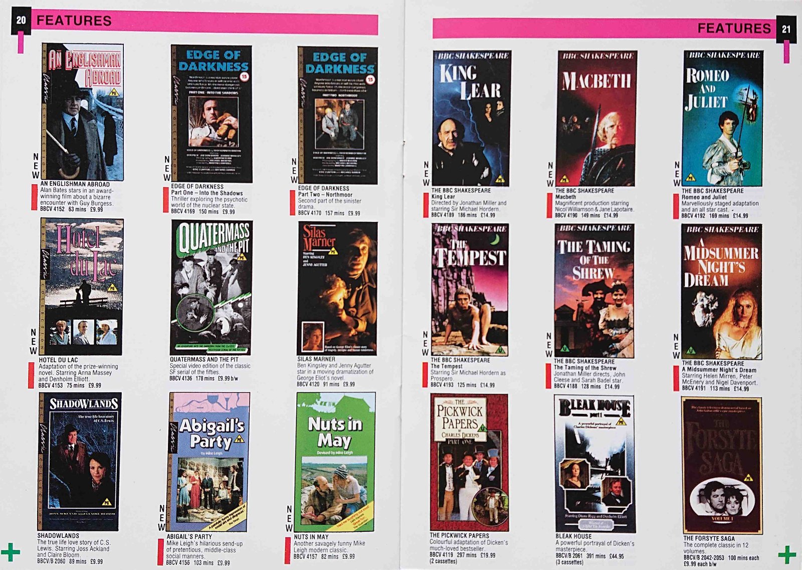 BBC Video catalogue 1988